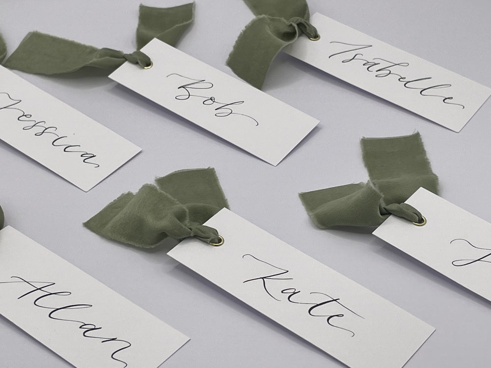 Calligraphy Wedding DIY Blank Place Name Card | Handmade Paper Place C ...